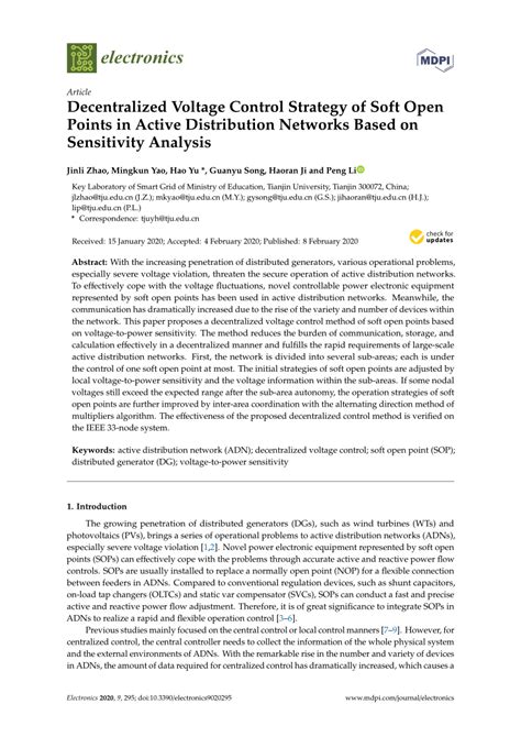 pdf decentralized voltage control strategy of soft open points in