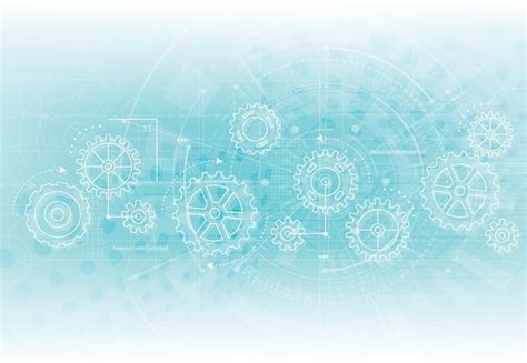 추상적인 기어 메커니즘 배경 기계 기술 터 일러스트레이션 프리미엄 벡터
