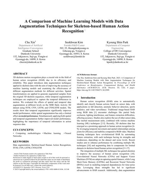Pdf A Comparison Of Machine Learning Models With Data Augmentation