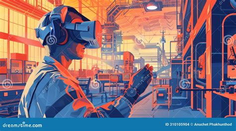 Engineer Analyzing Data On Factory Performance Dashboard Stock Illustration Illustration Of