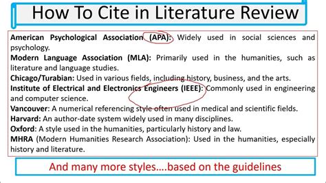 Lesson 10 How To Put Citations In Your Literature Review Youtube