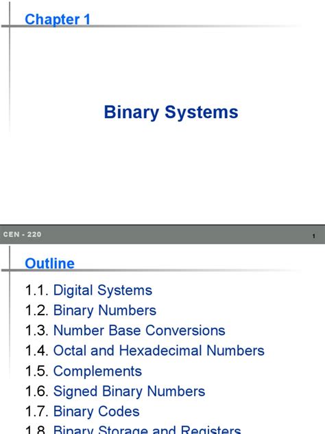 01 Lecture Binarysystems Pdf Subtraction Binary Coded Decimal