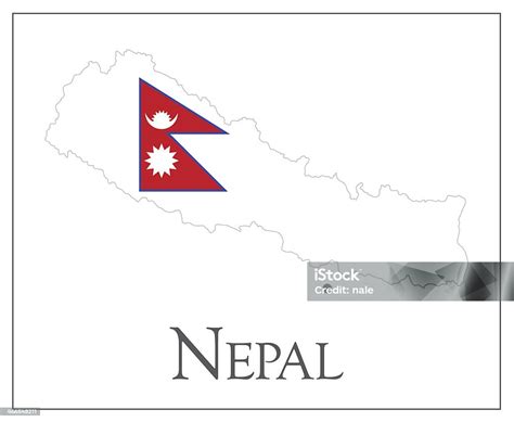Nepal Flag Map Stock Illustration Download Image Now Asia