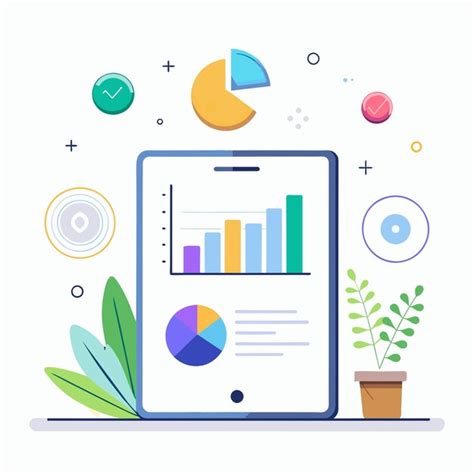 A Tablet Displaying A Financial Chart For Business Analysis Financial Reports And Business Graph