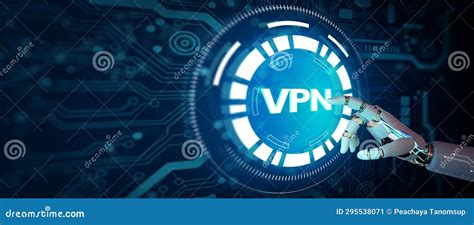 Ai Robot Hand Pointing To Vpn Network Security Internet Privacy