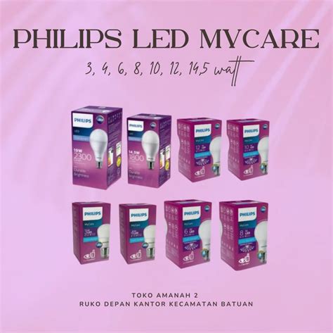 Lampu Philips LED Bulb My Care 3w 4w 6w 8w 10w 12w 14 5w TOKO AMANAH 2 3 Watt