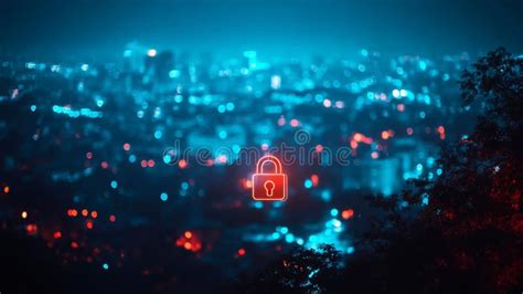A Digital Security Concept Depicted By A Glowing Padlock Icon Over A
