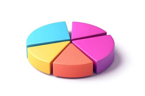 A 3d Pie Chart With Five Colorful Segments Representing Different Data