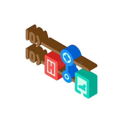 Gates Diagram Quantum Computer Isometric Icon Vector Illustration Stock Illustration