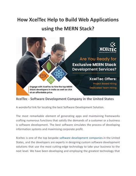 Ppt Best Company For Mern Stack Development Project Xceltec