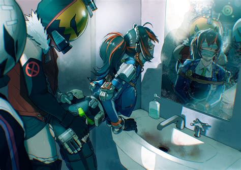 Azasuke Zhu Yuan Zenless Zone Zero Highres Girl Boys Black Gloves Black Hair Black