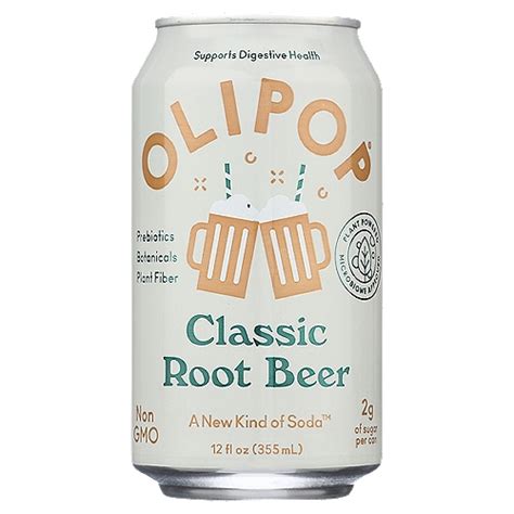 Olipop Classic Root Beer Sparkling Soda 12 Fl Oz