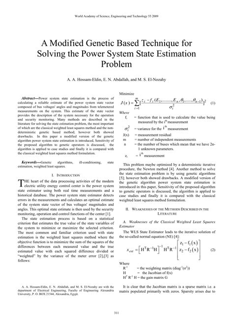 Pdf A Modified Genetic Based Technique For Solving The Power System