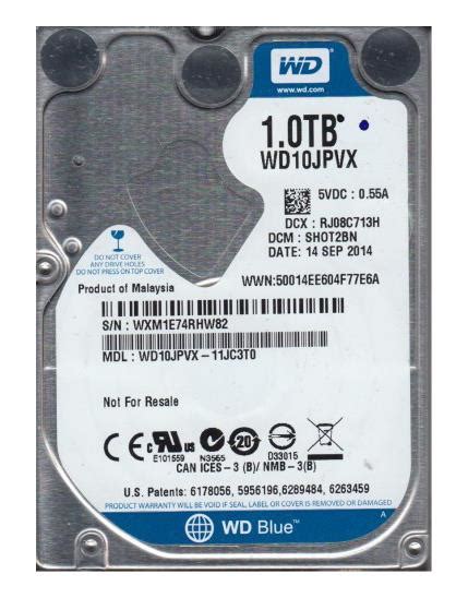 WD10JPVX-11JC3T0 Western Digital Hard Drive