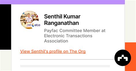 Senthil Kumar Ranganathan Payfac Committee Member At Electronic Transactions Association The Org