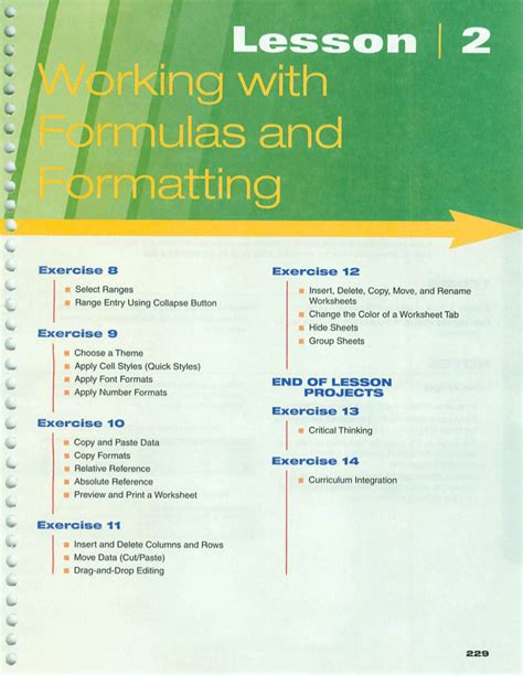 Lesson 2 Working With Formulas And Formatting