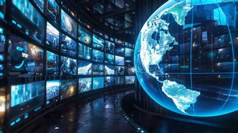 The Futuristic Data Center Ai Generated Image Stock Image Image Of Screens Global 380775787