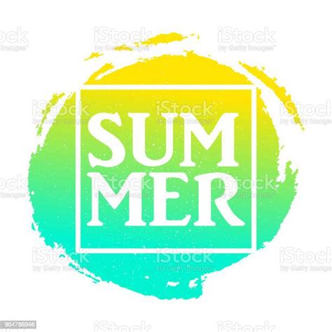 벡터 일러스트입니다 손 그리기 Splodge 광장에 페인트에 여름 카드 서식 파일 포스터 복고풍 효과 계절에 대한 스톡 벡터 아트 및 기타 이미지 Istock