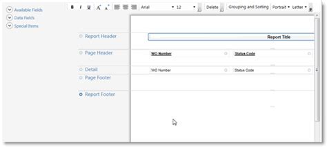 About The Report Layout Editor