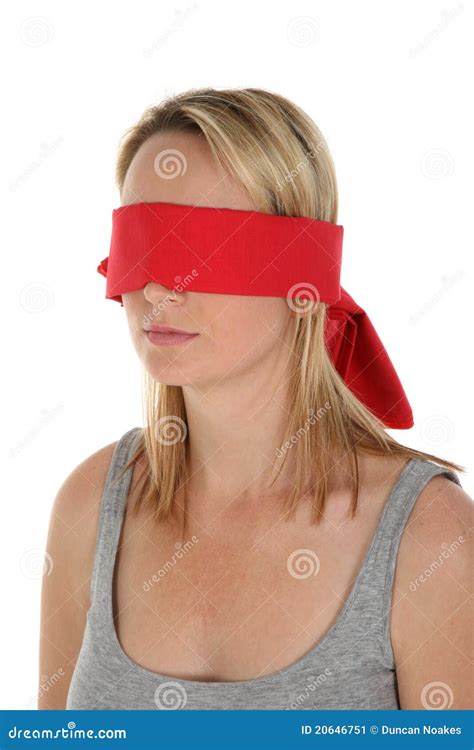 Mit Verbundenen Augen Blondes Mädchen Stockbild Bild Von Augenbinde Augen 20646751