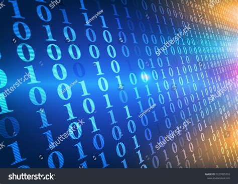 Abstract Technology Programming Binary Code Isometric Stock Vector