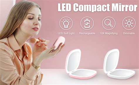 Mileduo Compact Mirror With Light 1x 10x Magnification