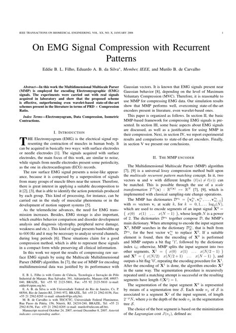 Pdf On Emg Signal Compression With Recurrent Patterns