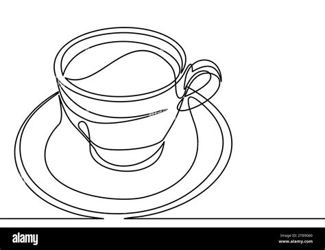 Continuous Line Drawing Of Cup Of Coffee Stock Vector Image And Art Alamy