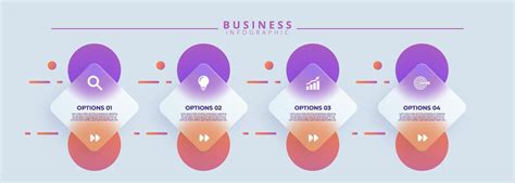 Design Template For Infographic Labels With Icons And 4 Options Or
