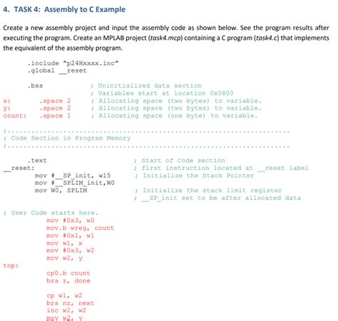TASK Assembly To C Example Create A New Chegg