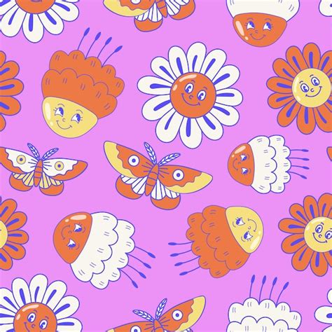 Premium Vector Vibrant Flowers Seamless Pattern