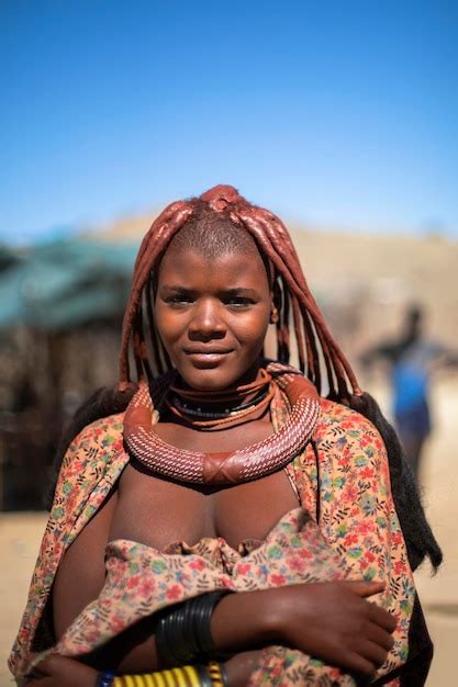 Portrait Of A Girl From The Himba Tribe In Namibia Premium Photo