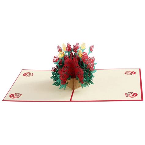 Rose Pop Up 3d Greeting Card Greeting Card Roman Vicedeal