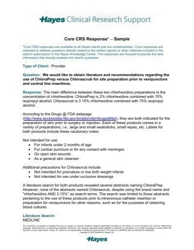 Chloraprep Vs Chlorascrub For Intravenous Site Preparation