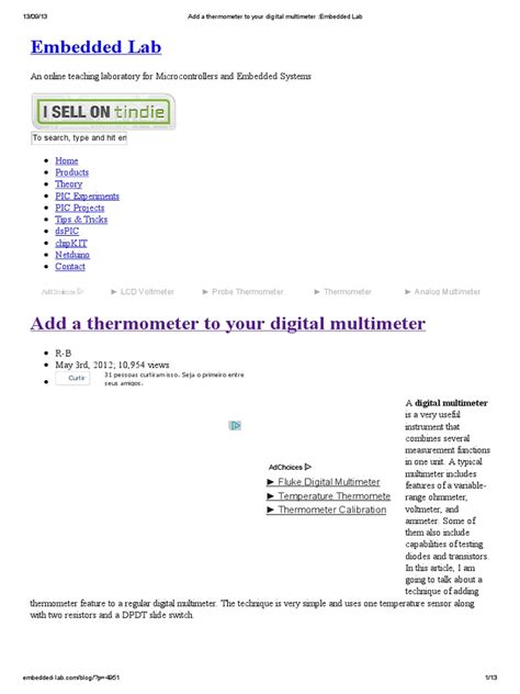 Add A Thermometer To Your Digital Multimeter Embedded Lab Pdf Voltage Sensor