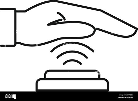 Palm Scan Authentication Icon Outline Palm Scan Authentication Vector