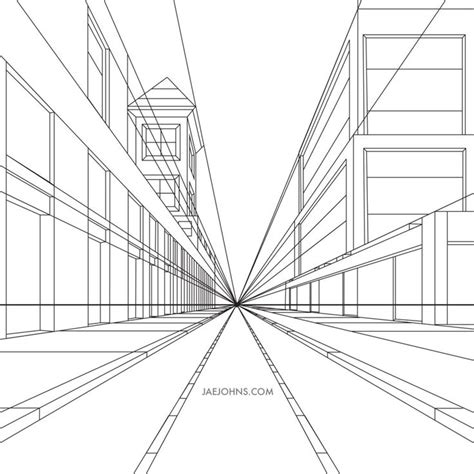 How To Draw One Point Perspective Draw Room City Cube Point Perspective One Point