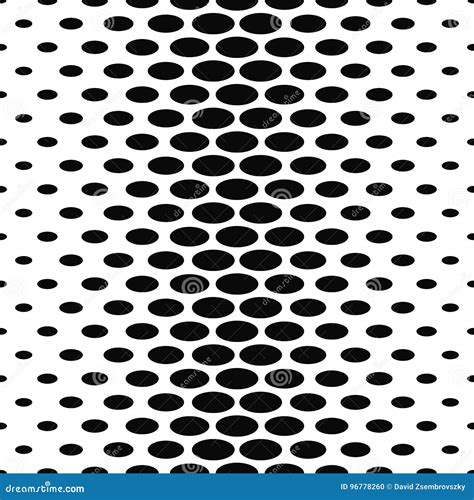Monochrome Abstract Ellipse Pattern Background Stock Vector Illustration Of Decor Horizontal