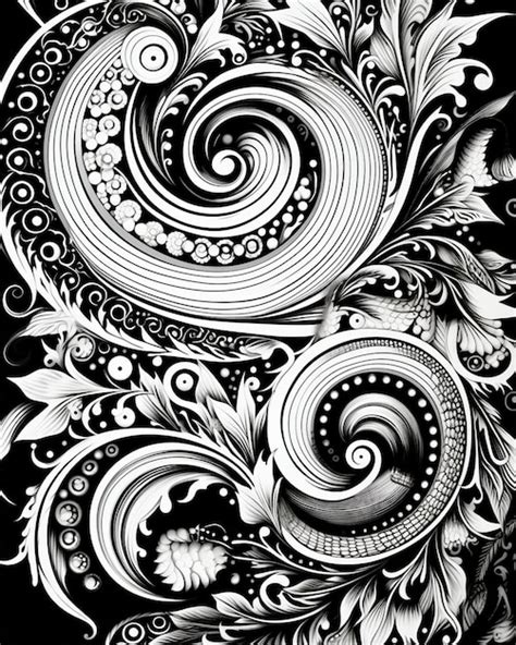 18000 Black Paisley Pattern Pictures