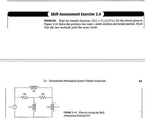 solved problem find the transfer function g s vl s v s