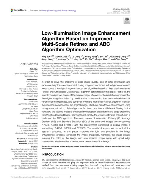 PDF Low Illumination Image Enhancement Algorithm Based On Improved