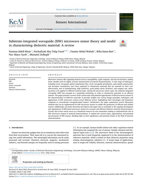 Pdf Substrate Integrated Waveguide Siw Microwave Sensor Theory And Model In Characterising