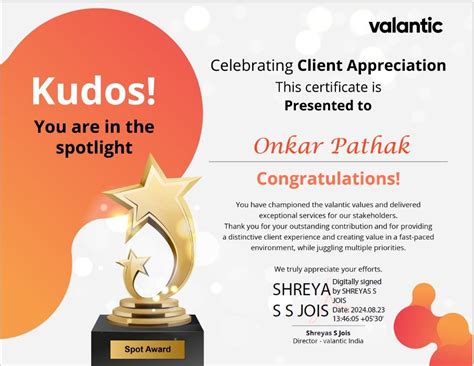 onkar pathak on linkedin humbled to be receiving this recognition from valantic this