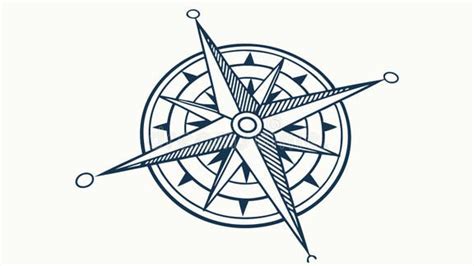 Classic Compass Rose Icon Symbolizing Navigation And Direction Vector