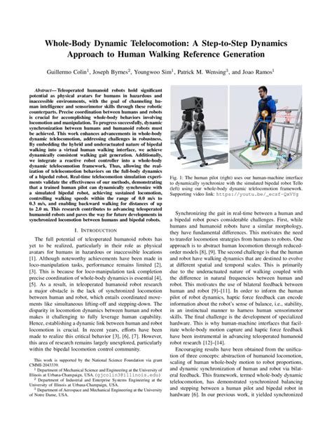 Whole Body Dynamic Telelocomotion A Step To Step Dynamics Approach To Human Walking Reference