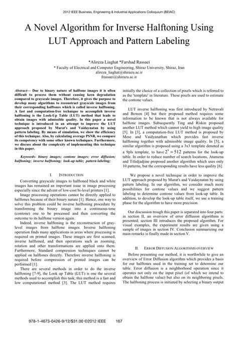 Pdf A Novel Algorithm For Inverse Halftoning Using Lut Approach And Pattern Labeling