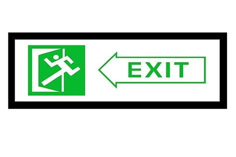 Exit Sign Warning Passage Green Safety PNG Transparent Image And Clipart For Free Download