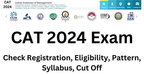 Cat 2024 Exam Date Check Registration Eligibility Pattern Syllabus Cut Off