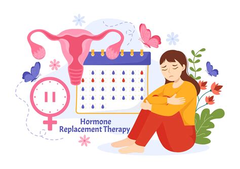 Hrt Or Hormone Replacement Therapy Acronym Vector Illustration With