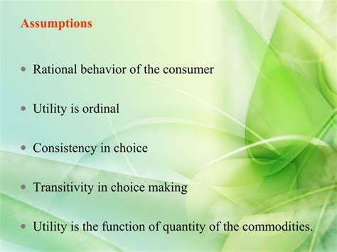 Indifference Curve Analysis Ordinal Utility Approach Ppt